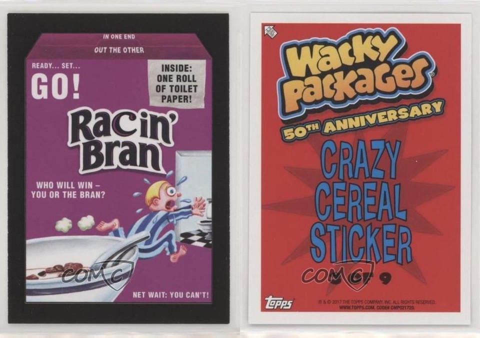 2017 Topps Wacky Packages 50th Anniversary Crazy Cereal Racin' Bran #3 ...