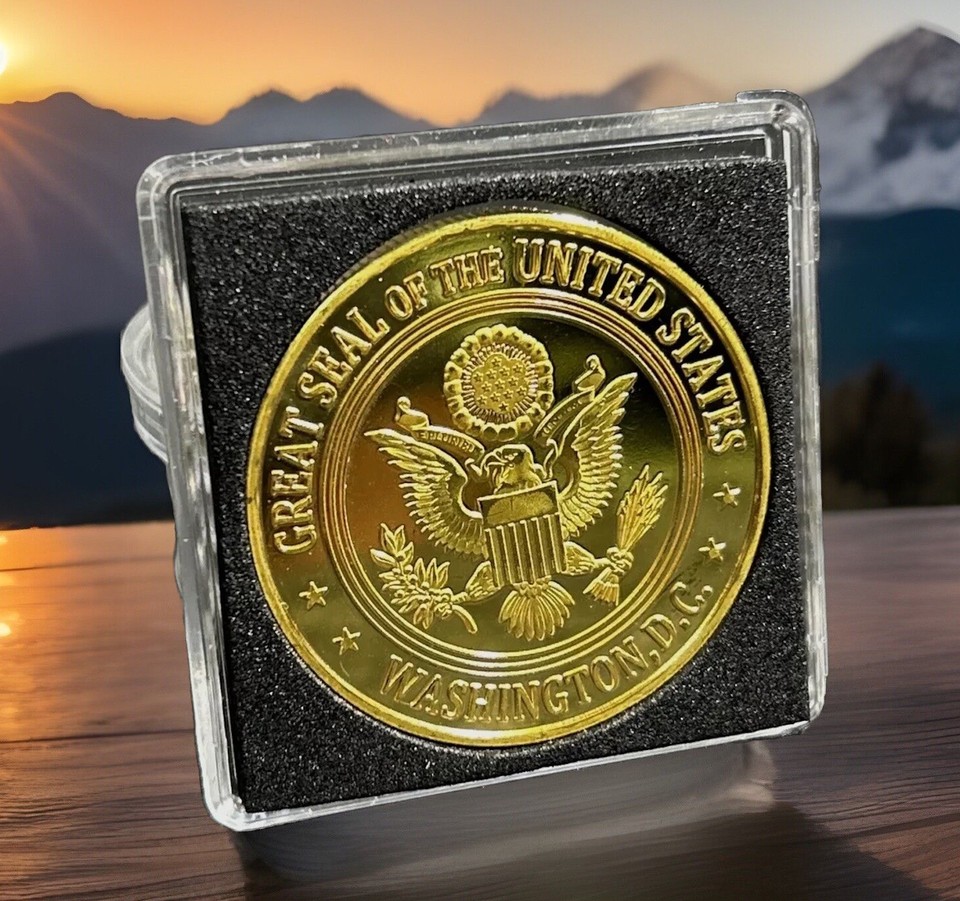 WASHINGTON State Seal Colorized Collectible Challenge Coin CASE ...