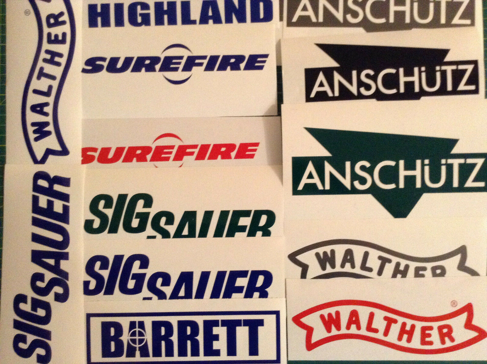 Gun Stickers Pack 12 Firearm Decals Winchester Browning Colt CZ Barrett ...