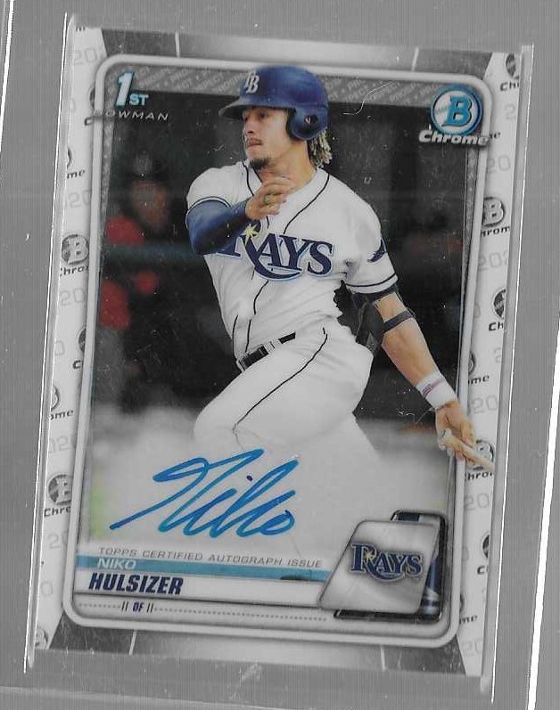 Niko Hulsizer 2020 Bowman Chrome 1st Bowman Auto Tampa Bay MLB!! | eBay