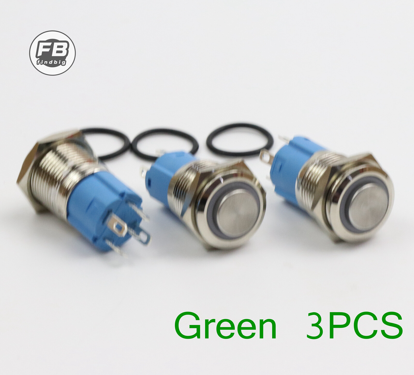 16mm 12V Steel Round ON/OFF Push Button Switch 5A AngelEye Led 3PCS | eBay