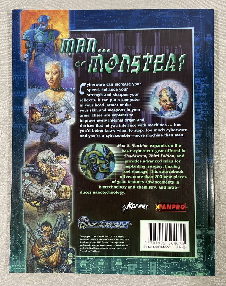 Shadowrun Third Edition Man & Machine Cyberware by FanPro (#25001) | eBay