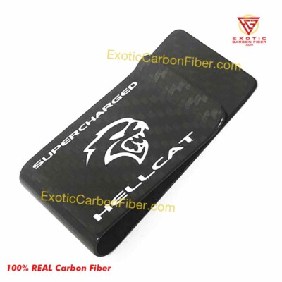 Hellcat White REAL Carbon Fiber Money clip in 2x2 Gloss *Top Quality ...