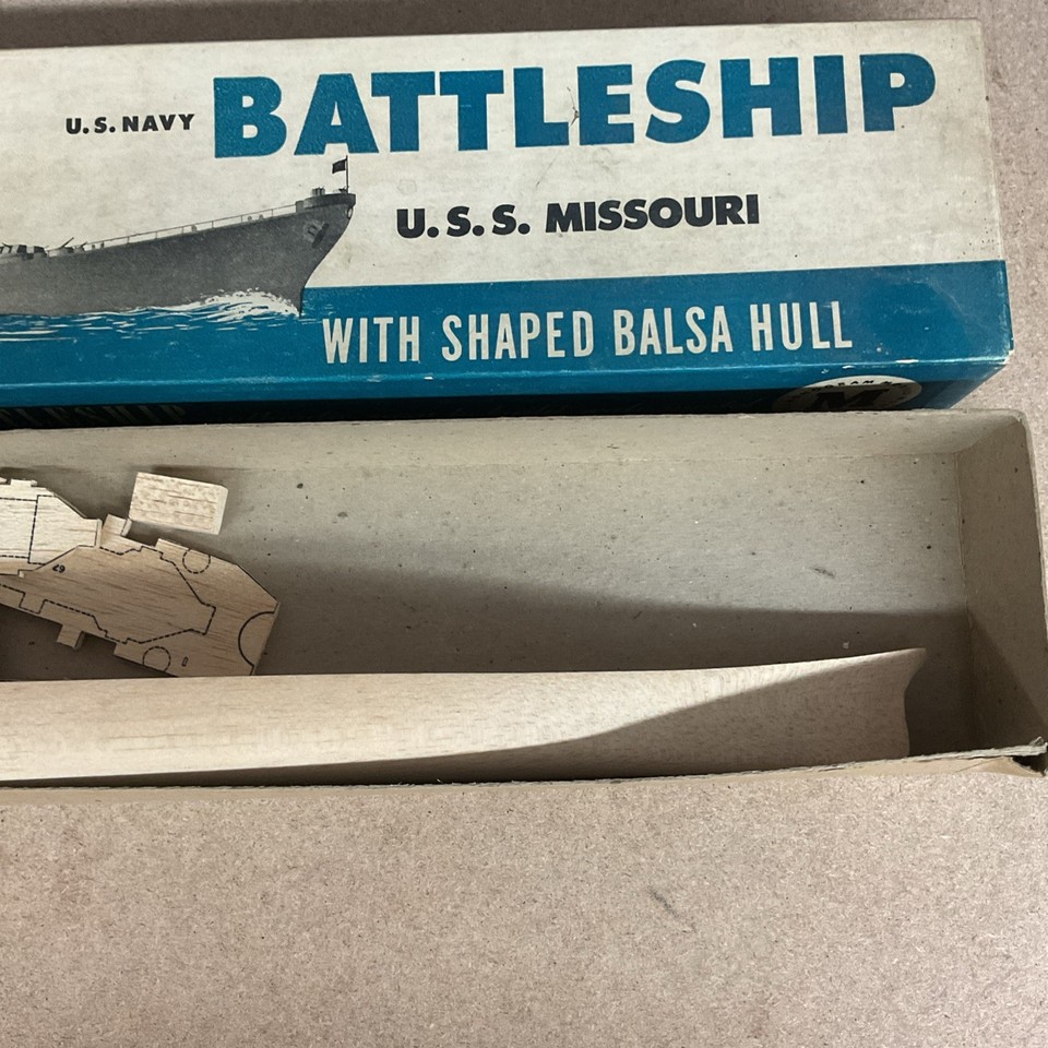 Monogram U.S. Navy Battleship U.S.S. Missouri Kit No. B4 Wood Model Kit ...