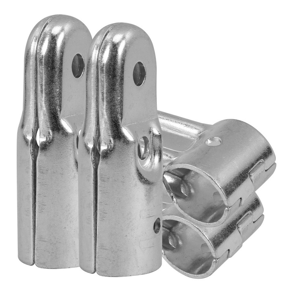 2 Pcs Stainless Steel Pipe Connector Chain Link Fence Clips End Rail ...