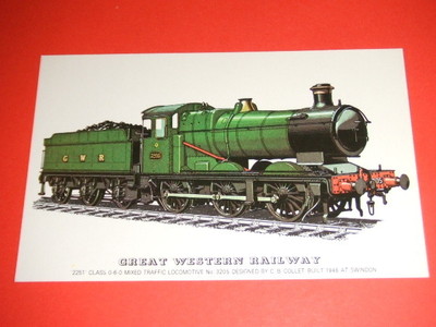 UNUSED TRAIN POSTCARD - GWR 2251 CLASS LOCO #3205 | eBay UK