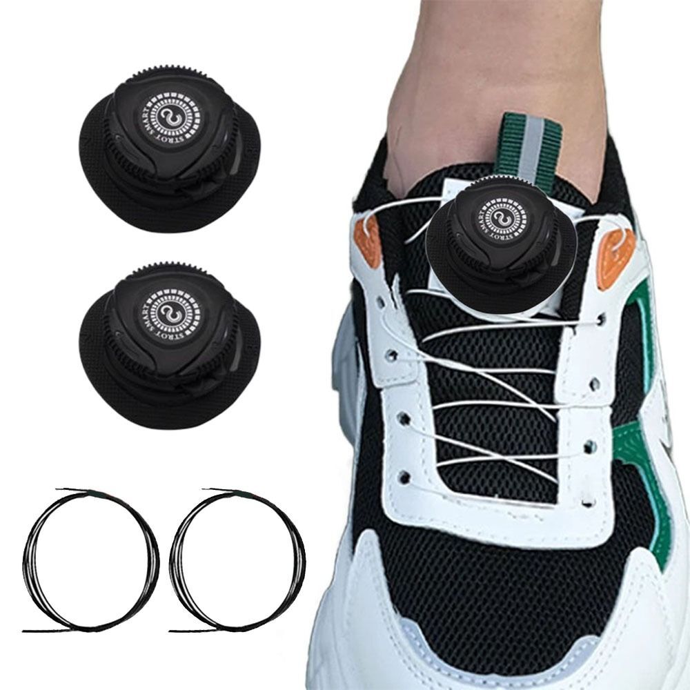 1Pair Automatic Shoelace Turn Buckle Quick Lock Shoestring Kids Adult ...
