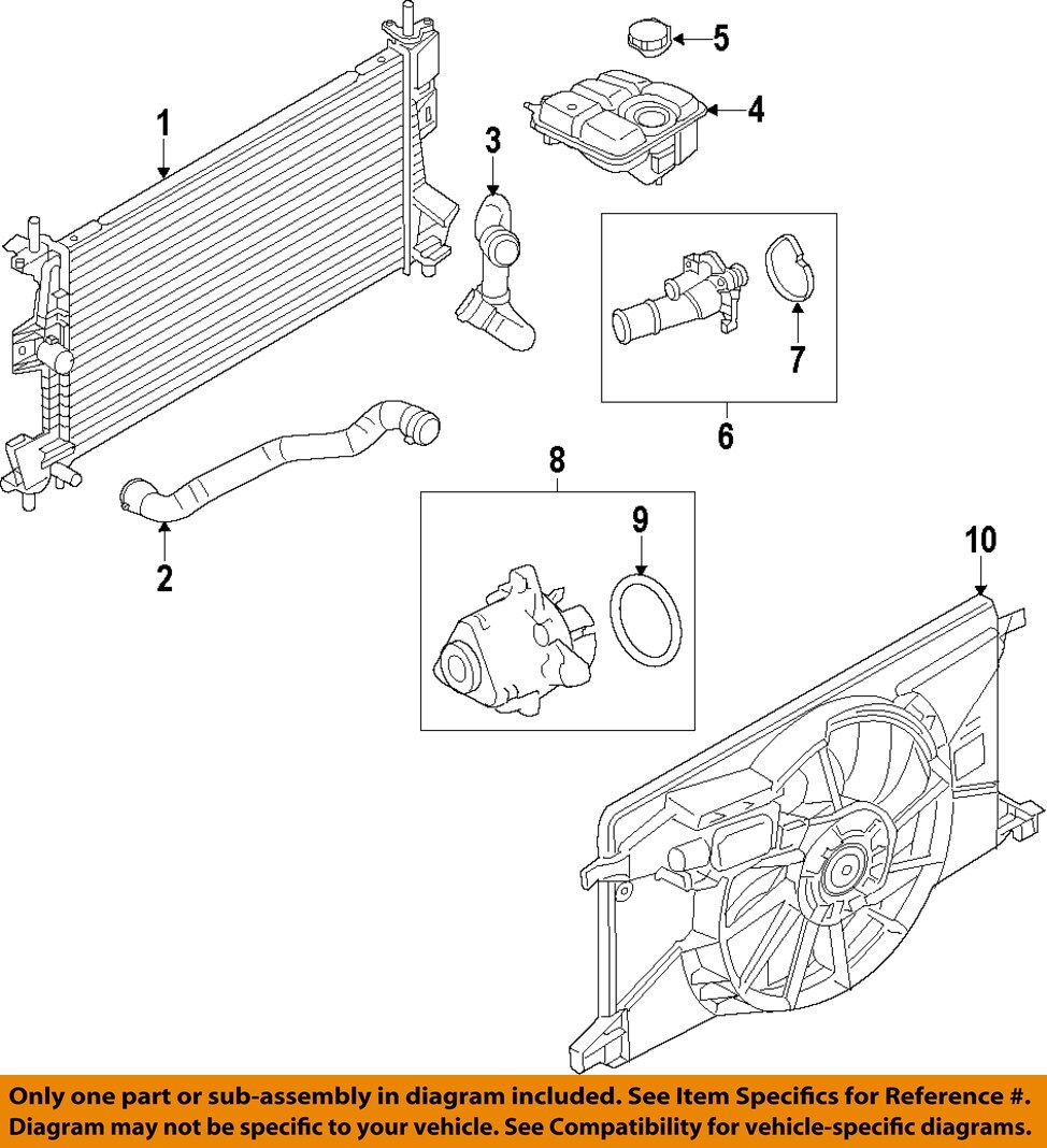 FORD OEM Focus Radiator Coolant Overflow-Reservoir Expansion Tank ...