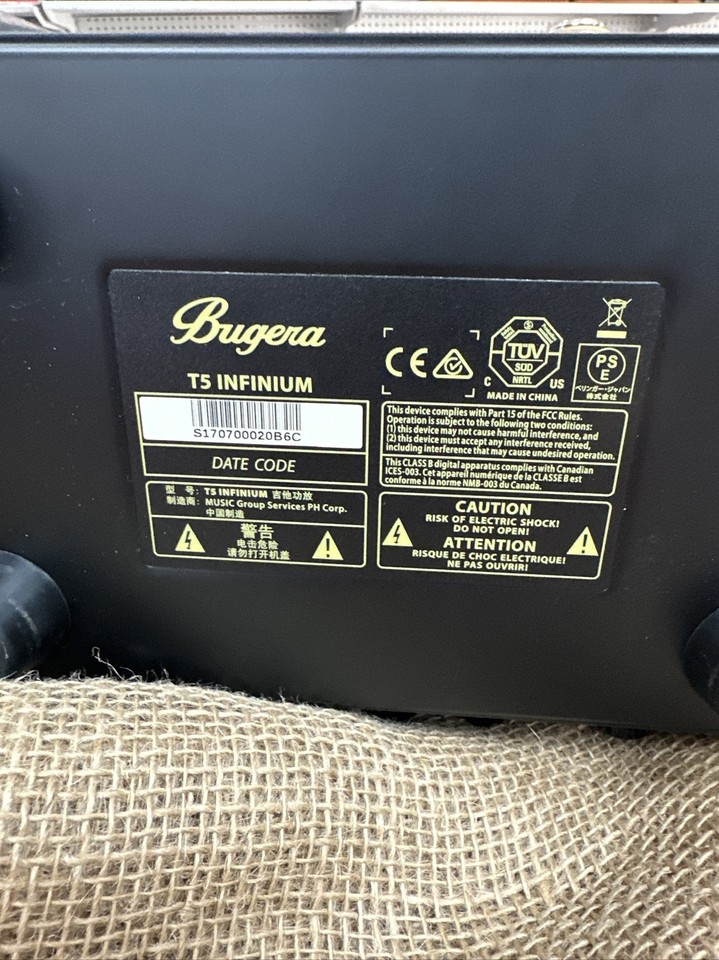 Bugera T5 Infinium 5W Class-A Guitar Tube Head Amplifier W/Reverb ...
