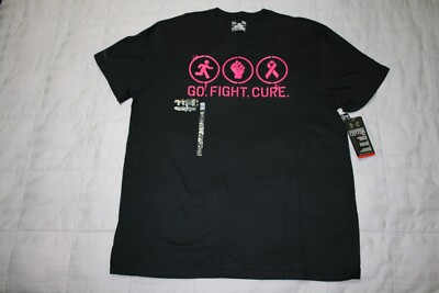 UNDER ARMOUR CHARGED COTTON T-SHIRT*"GO * FIGHT * CURE * BLACK*LARGE | eBay
