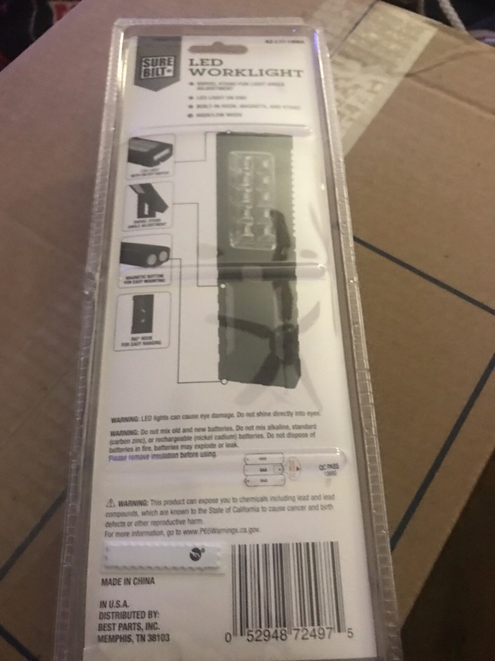 Sure Bilt LED Work Light 200 Lumen swivel stand,built-in hook,magnets ...
