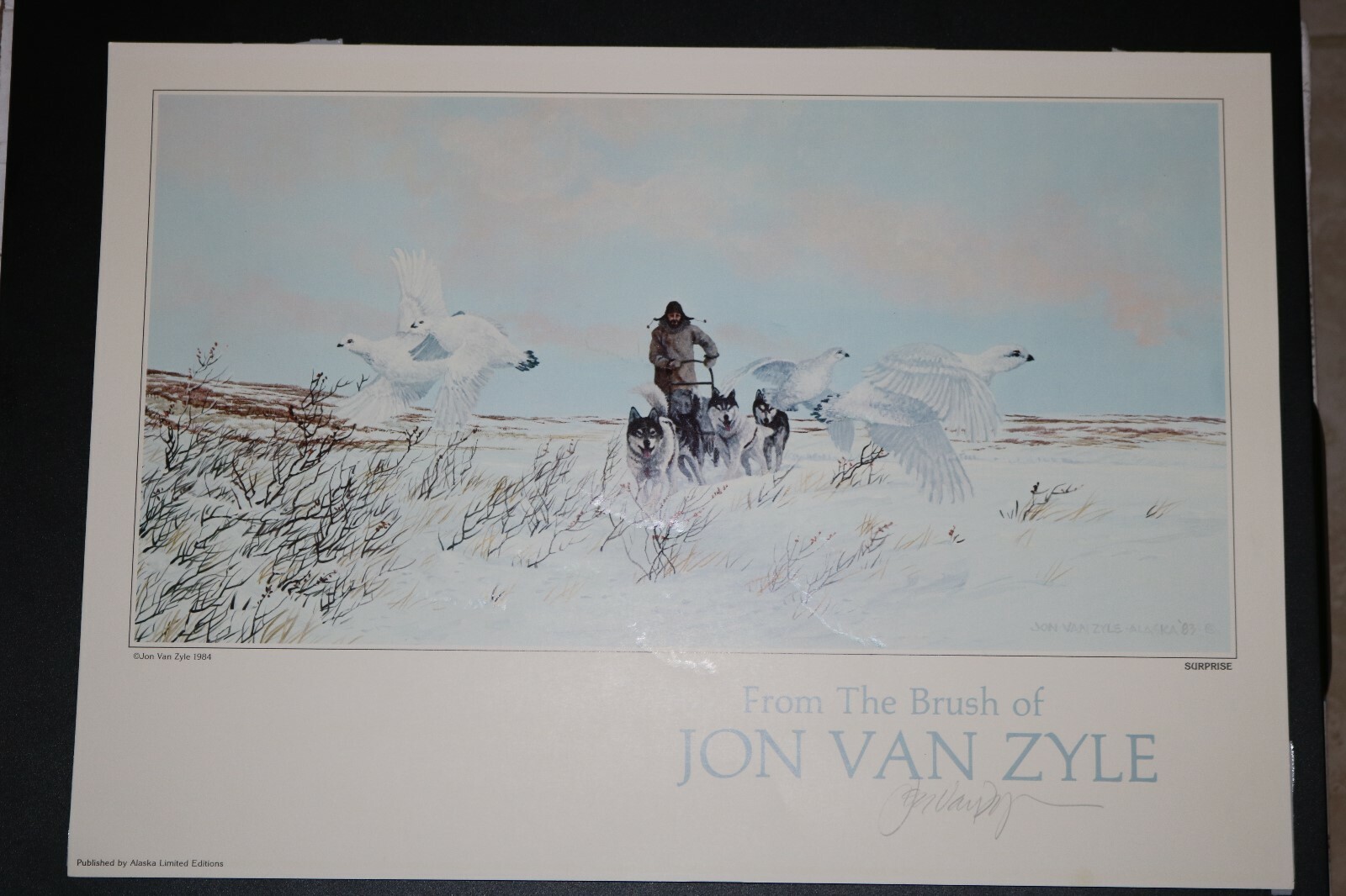 Jon Van Zyle " Alaska 1983 " #803/819 ALASKA ARTIST Dog/Birds | eBay