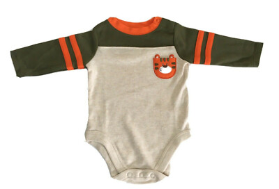 Garanimals Baby Boy Tiger Yoke Pocket Long Sleeve Bodysuit Size 12 ...
