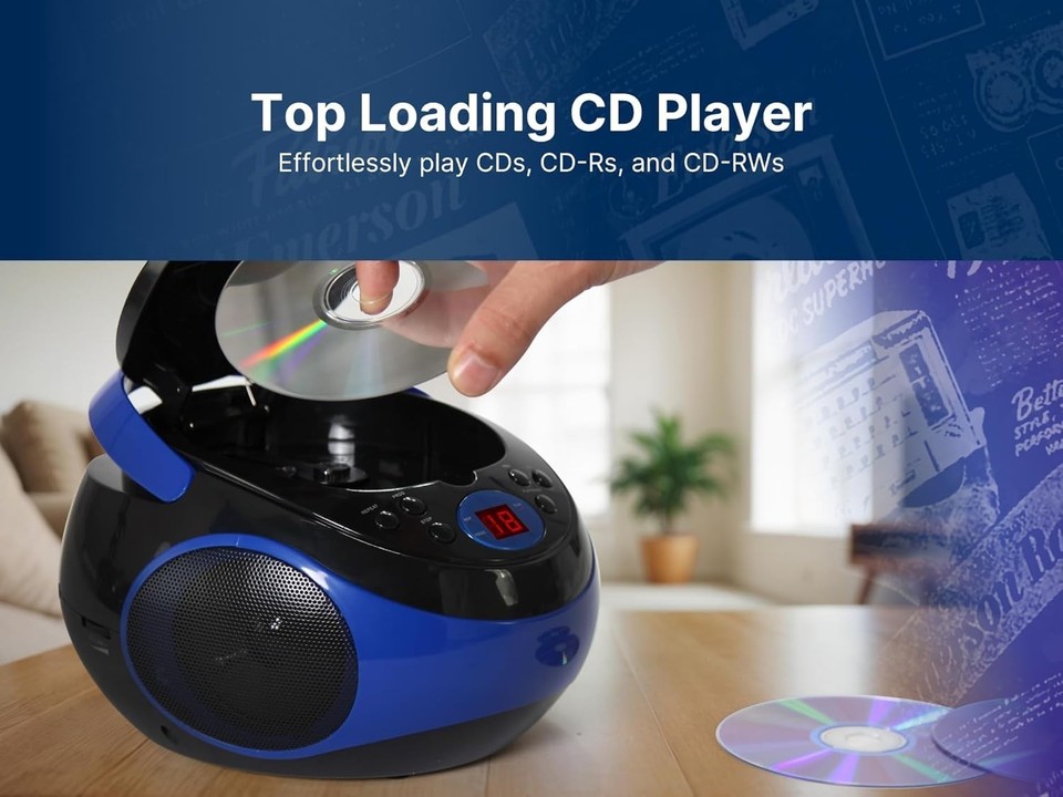 Emerson EPB-3000 Portable CD Player with AM/FM Radio, Programmable ...