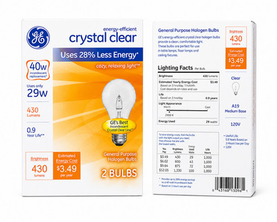 GE Crystal Clear Light Bulbs 2 Pack 29W 40W Replacement A19 120V Soft ...
