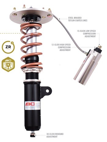 BC Racing ZR Coilovers for Honda Civic (Rear Eye) (EG/EJ1) (92 > 95 ...
