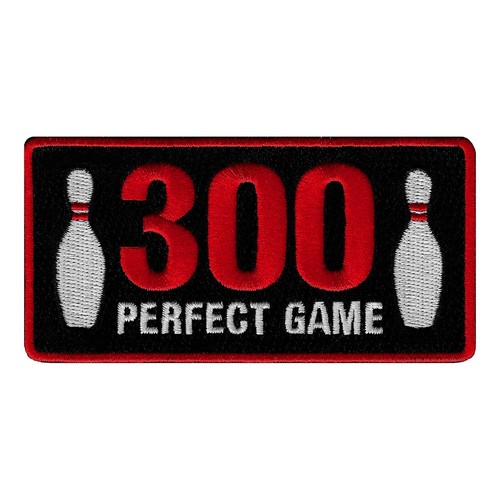 300 PERFECT GAME BOWLING PATCH - new IRON-ON APPLIQUE SPORTS BOWLING ...