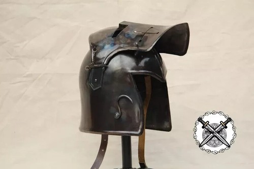 Medieval Babute Helmet, Black Knight Battle Warrior Helmet, Cosplay ...