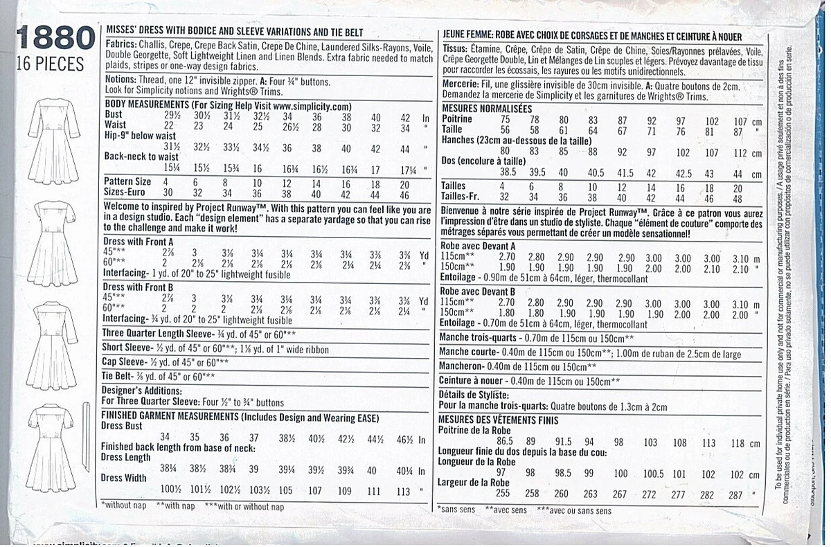 Simplicity Pattern 1880