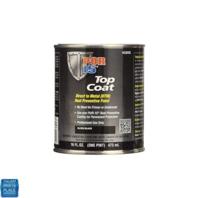 POR-15 Top Coating Coat Paint Direct to Metal Glossy Black - Pint New ...