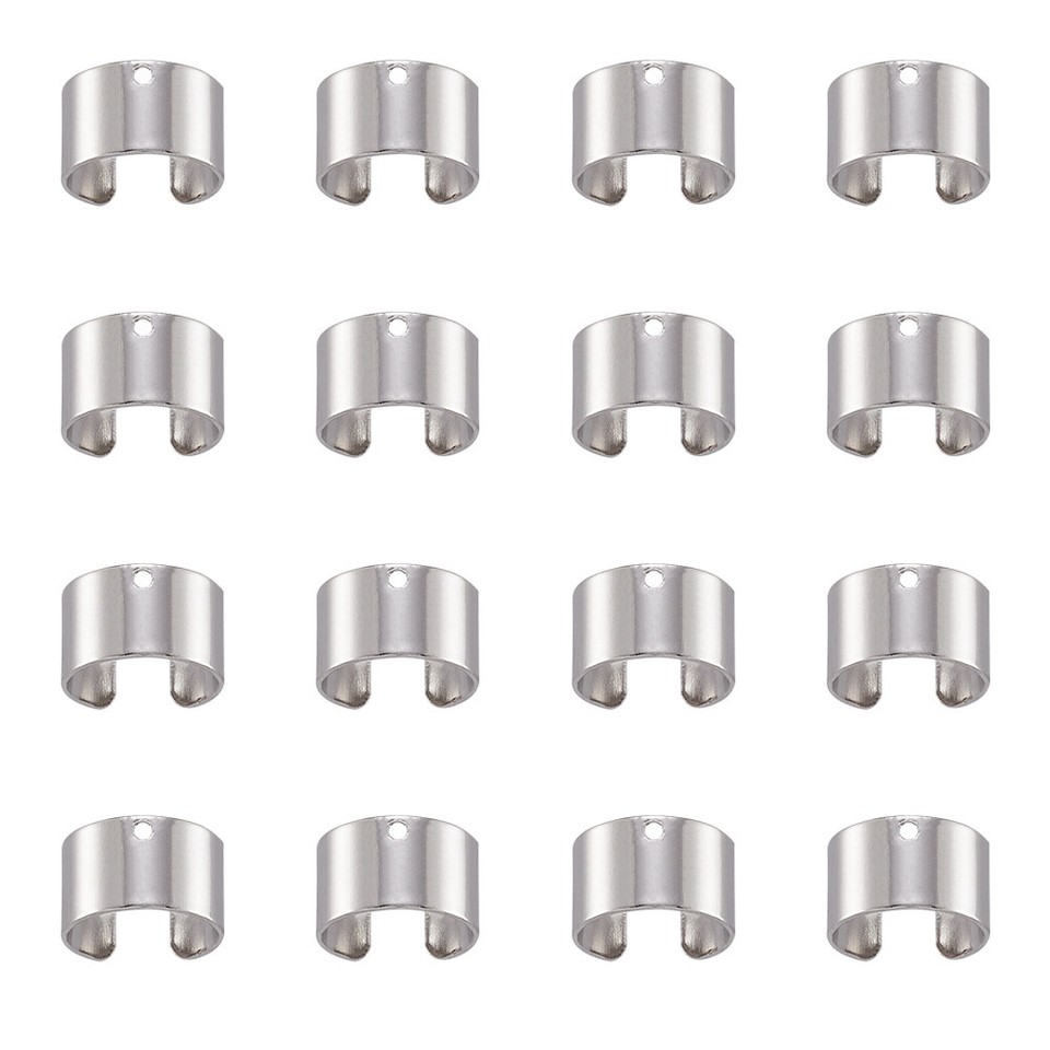 20x Platinum Tone Brass Cuff Earring Findings Half Round Lead Free ...