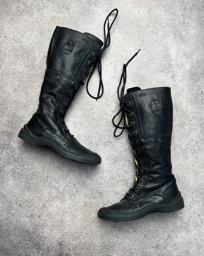 zoo vintage genuine leather lace up high biker punk boots 38 | eBay