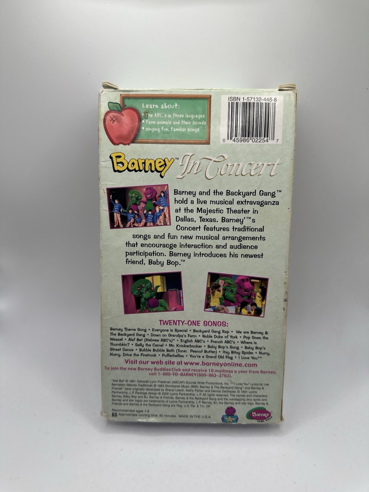 Barney - Barney in Concert (VHS, 2000, Classic Collection) for sale ...