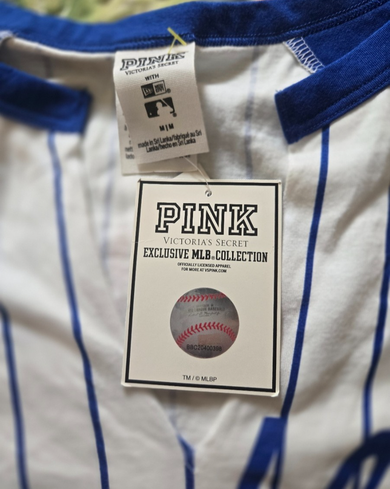 Victoria Secret Pink Women's Brooklyn Dodgers Short V-Neck Sleeve Shirt ...