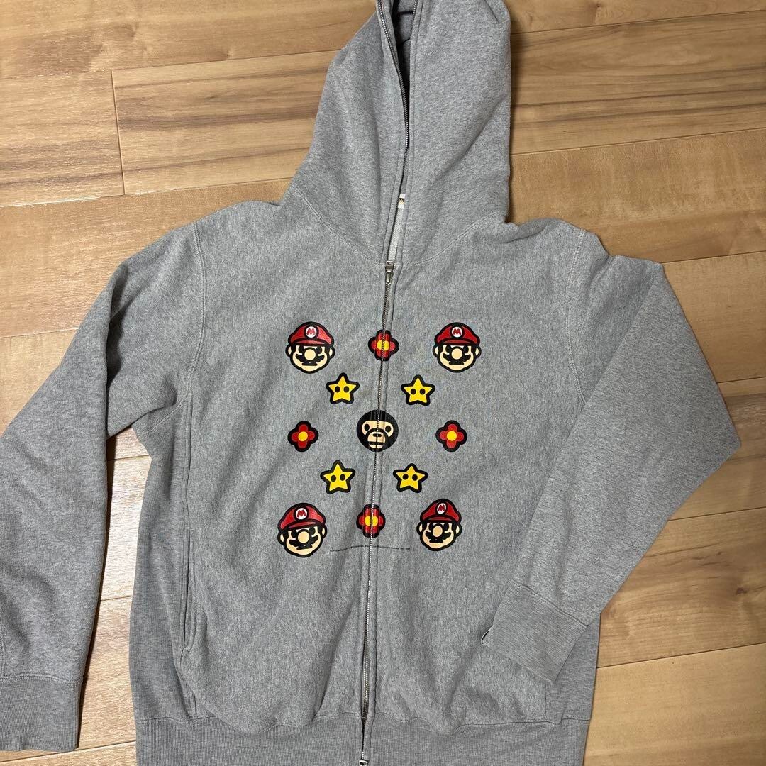A Bathing Ape BAPE x Nintendo Mario Full Zip Hoodie S… - Gem
