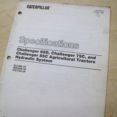 CAT Challenger 65D 75C 85C Tractor Hydraulic System SPECIFICATION ...