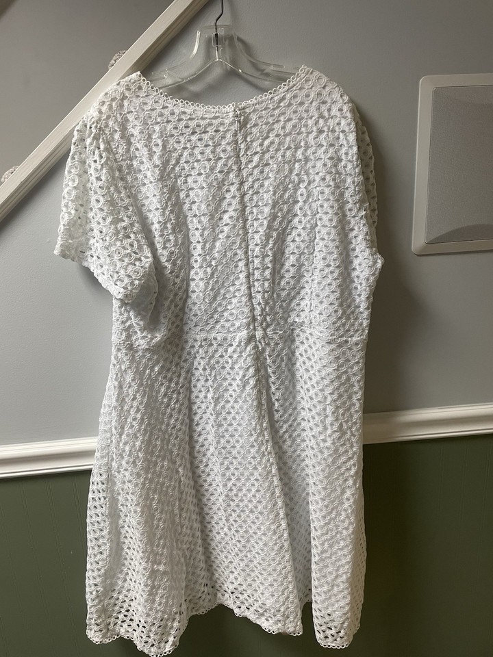 Sharagano Woman plus size 20W bright white lace dress wedding shower | eBay