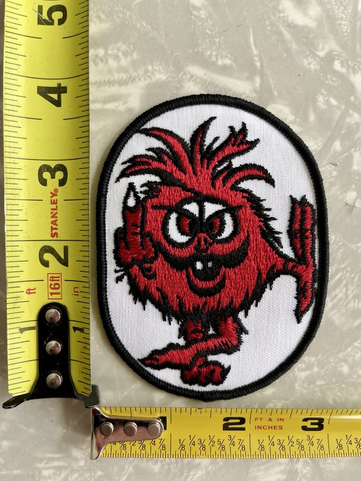 Red Hairy Troll Iron On Patch Fukwad Middle Finger Embroidered Comic ...