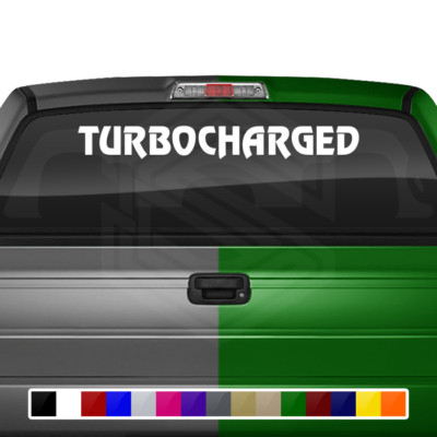 TURBOCHARGED Decal Sticker Windshield Window Vinyl Graphic Banner ...