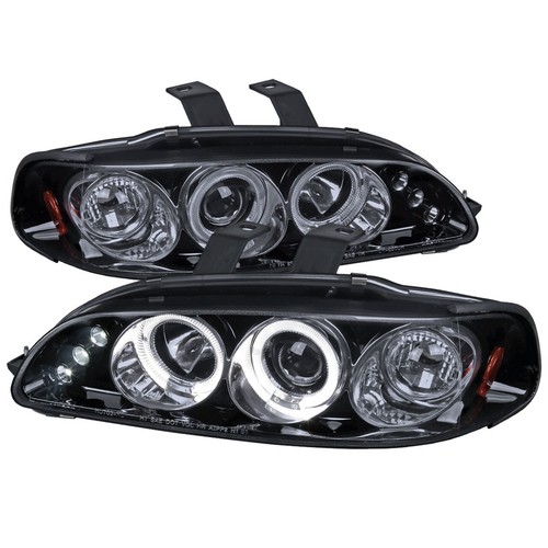 For 92-95 Honda Civic EG Coupe Hatch Smoked Projector Headlights Halos ...