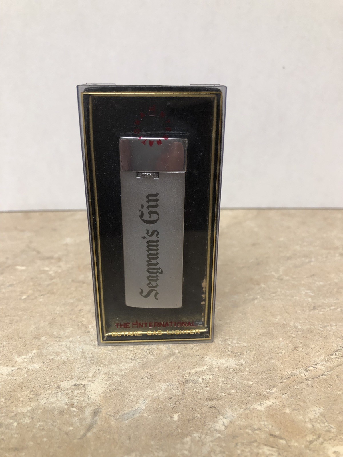 Vintage Seagram's Gin Lighter Intelite Made in Japan Slim Chrome in Box ...