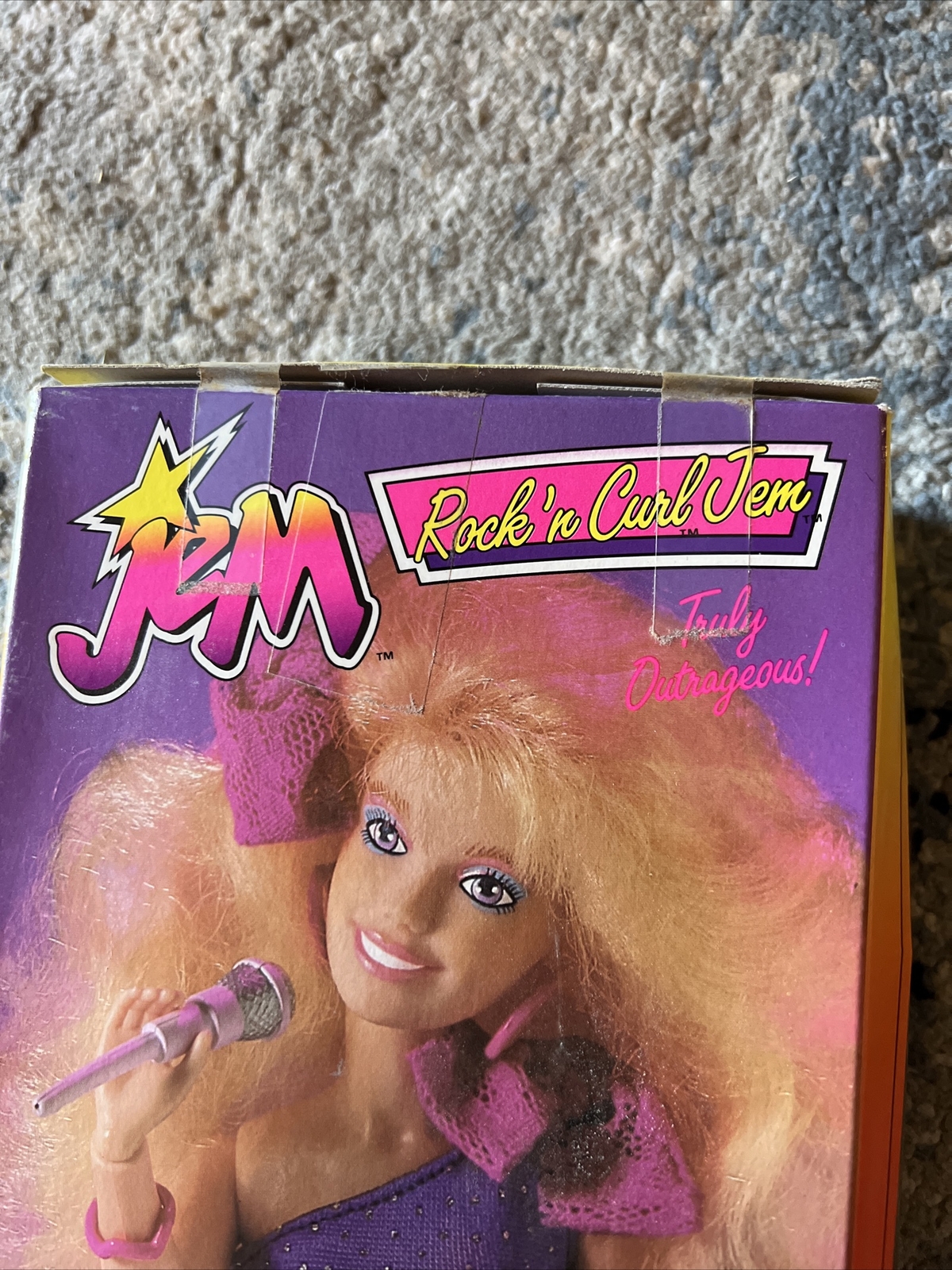 Jem And The Holograms Doll Factory Box Not Sealed 4002 Rock ‘n Curl Jem