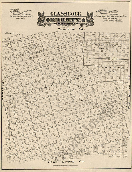 Map of Glasscock County Texas 16x20 | eBay
