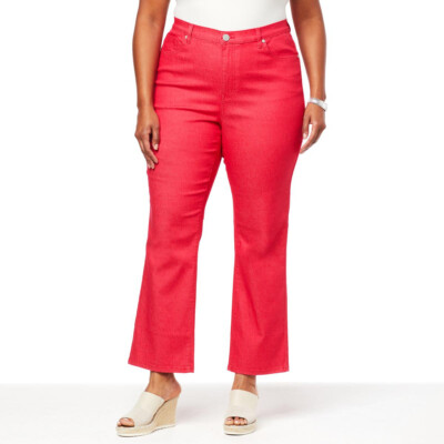 DG2 by Diane Gilman Classic Stretch Straight-Leg Ankle Jeans, Cherry ...