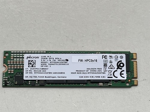 For HP 861335-001 Micron 1100 MTFDDAV256TBN 256GB M.2 SATA SSD Solid ...