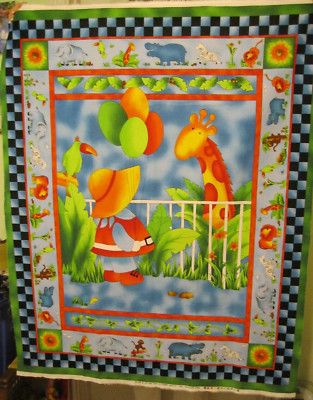 Susie Q at the Zoo Quilt Panel, Fabri-Quilt Inc + 1 Yd Coor Fabric | eBay