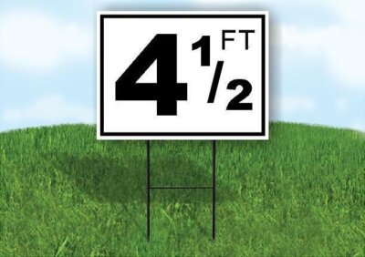 4.5 ft pool depth black white 18inx24in Yard Road Sign w/ Stand | eBay