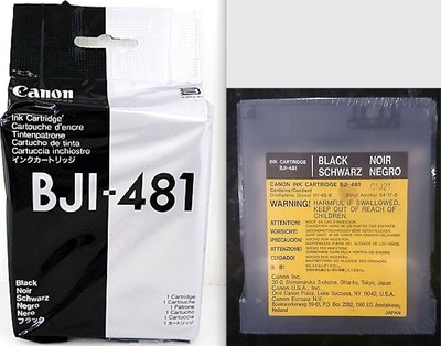 Canon Cartouche d'encre bji-481 Black Noir ORIGINAL bj-130 130e 1481 ...