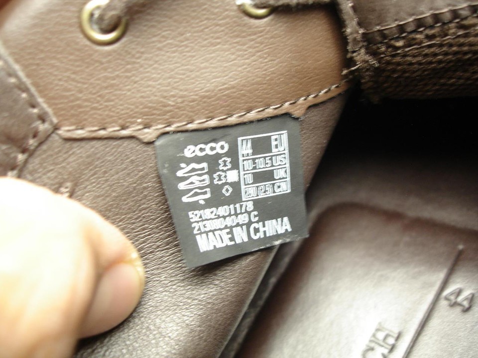 Men's 10 10.5 44 Ecco Tray Tech CityTray Avant Brown Leather Chukka ...