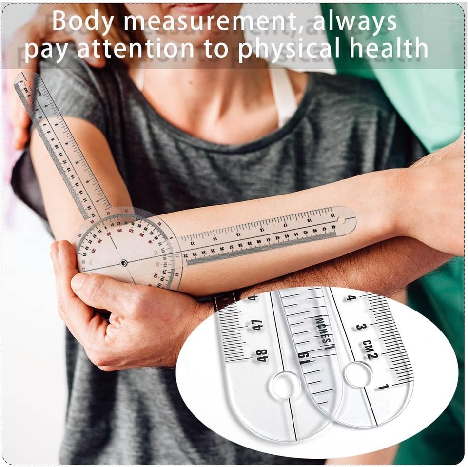 12 inch Transparent Orthopedic Angle Ruler Plastic Goniometer, 360 ...