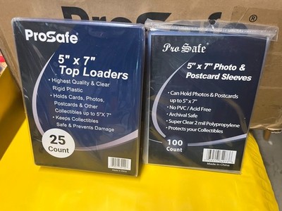 Pack of 25-Pro Safe 5X7 Toploaders Clear 5" X 7" TOP LOADERS & 100 ...
