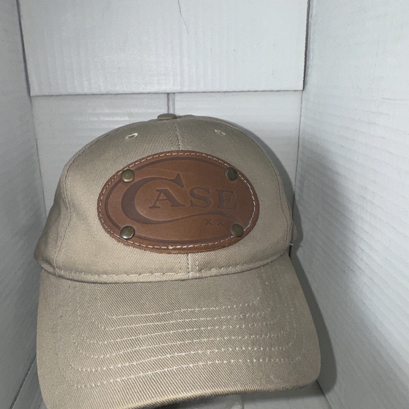 Case XX Knives Logo Tan W/Leather Emblem Ball Cap Adj… - Gem