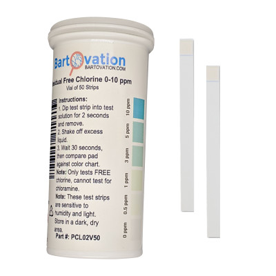 Residual Low Level Free Chlorine Test Strip 0-10 ppm [Vial of 50 ...