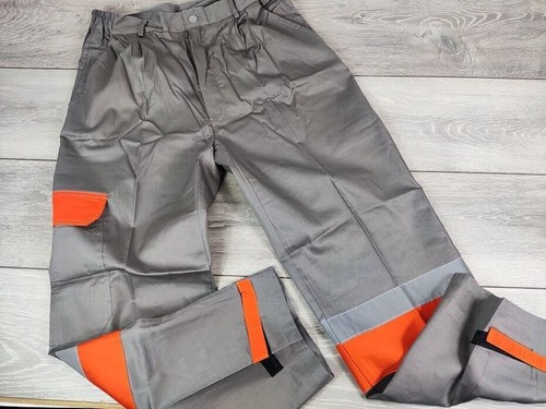 Hi vis Combat Cargo Work Trousers Grey And Orange PPE Reflective ...