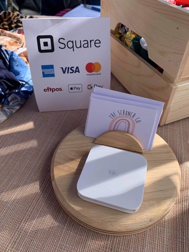 Wood Business Card And Square Reader Dock Stall Office Desk Counter Display | eBay