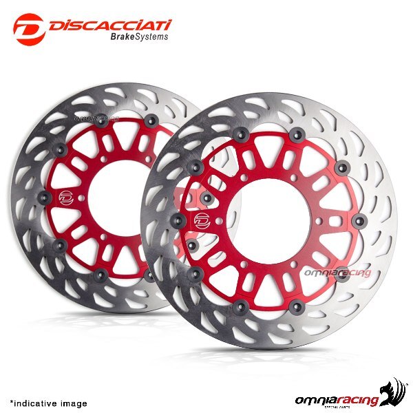 2 front floating discs Discacciati anteriori D 310mm red for Yamaha R1 ...